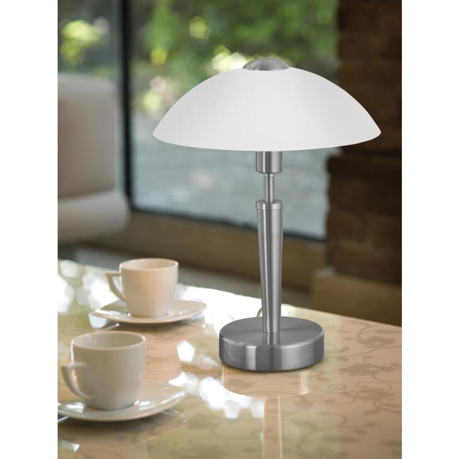 EGLO Solo 1 13.75-in Nickel Touch Table Lamp with Glass Shade in the ...