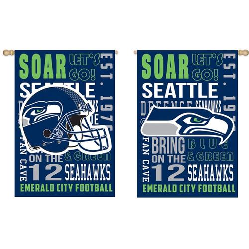 Team Sports America 2.3-ft W x 3.6-ft H Seattle Seahawks House Flag in ...