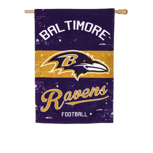 Team Sports America 2.3-ft W x 3.6-ft H Baltimore Ravens House Flag in ...