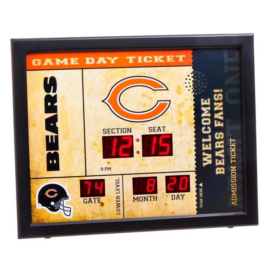 Team Sports America Chicago Bears Digital Rectangle Wall Clock in the ...