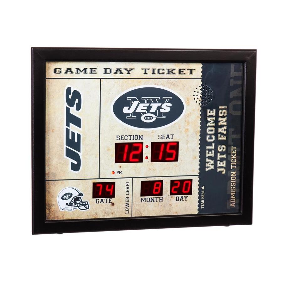 Team Sports America New York Jets Digital Rectangle Wall Clock in the ...