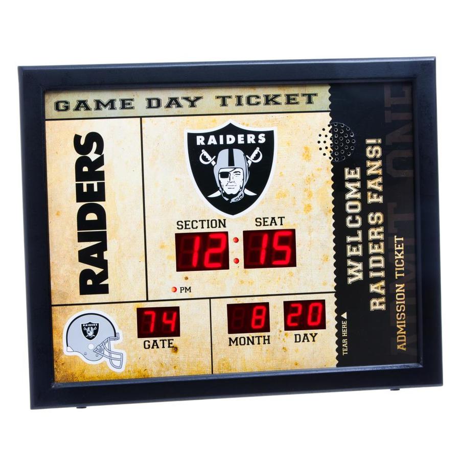 Team Sports America Oakland Raiders Digital Rectangle Wall Clock at ...