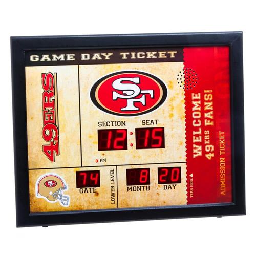 Team Sports America San Francisco 49ers Digital Rectangle Wall Clock in ...