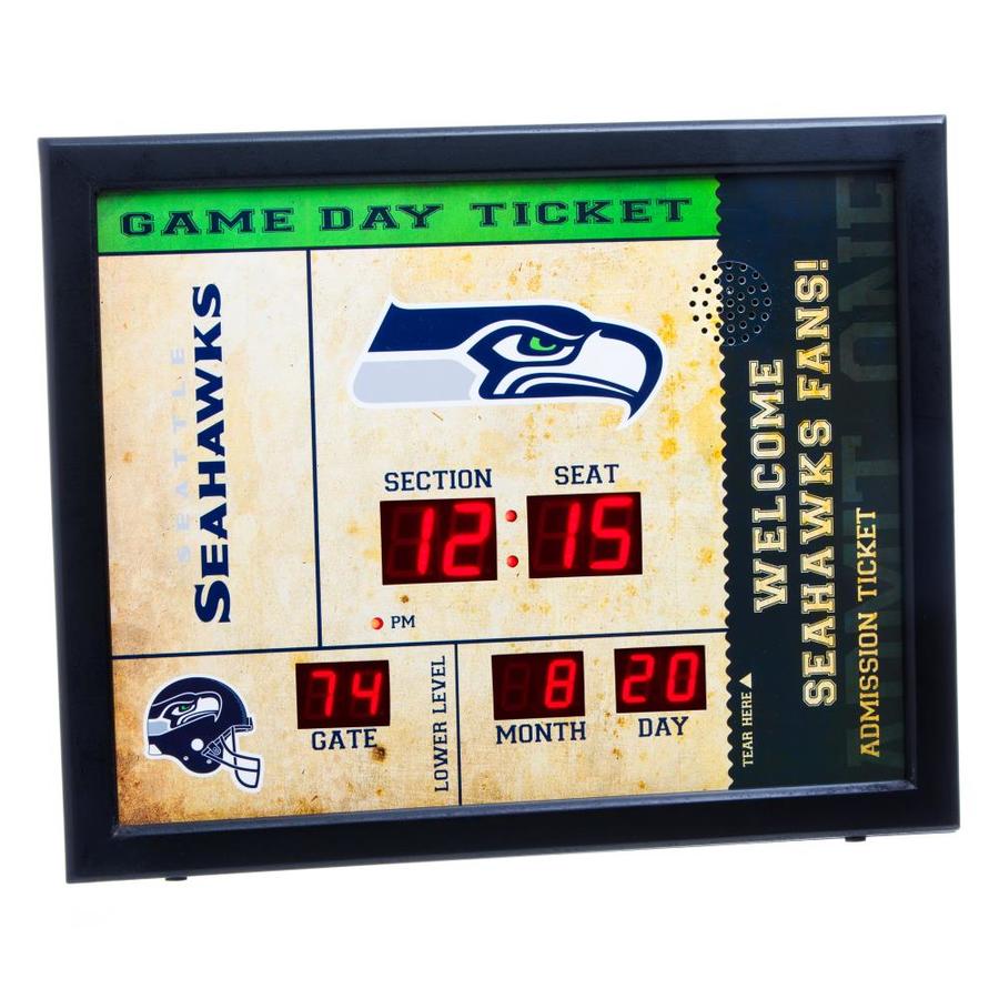 Team Sports America Seattle Seahawks Digital Rectangle Wall Clock in ...