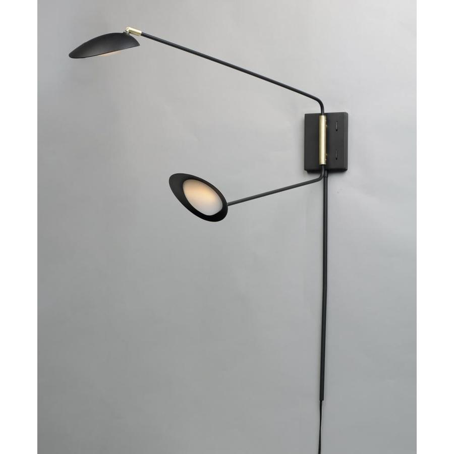 Maxim Lighting Scan 6-in W 2-Light Black/Satin Brass Transitional Wall ...