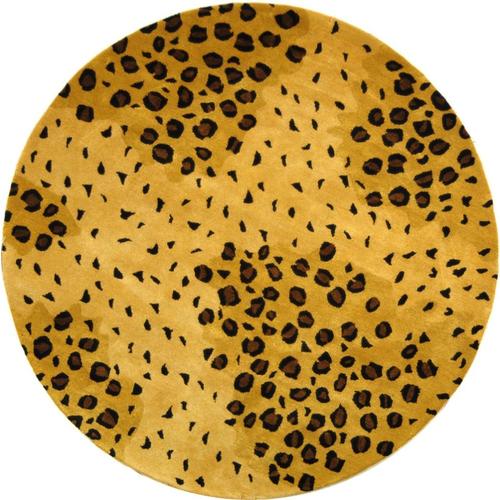 Safavieh Soho Cheetah 8 x 8 Gold/Black Round Indoor Animal Print ...