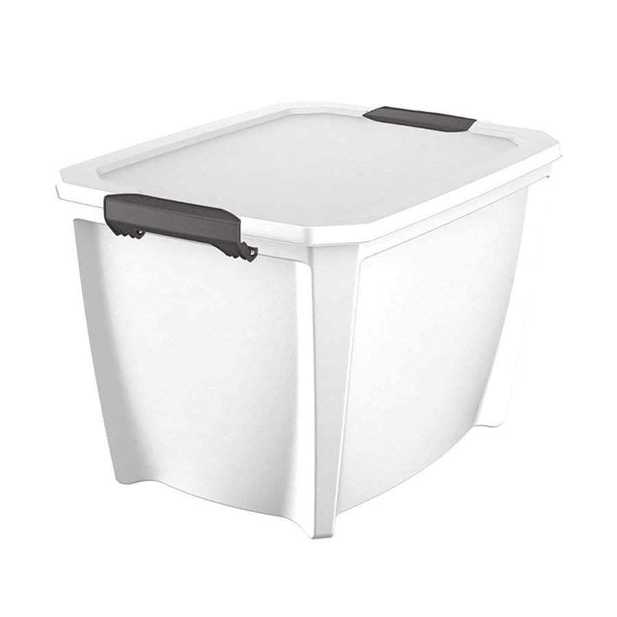 Life Story 20-Pack 20-Gallon (80-Quart) White Tote with Latching Lid in ...