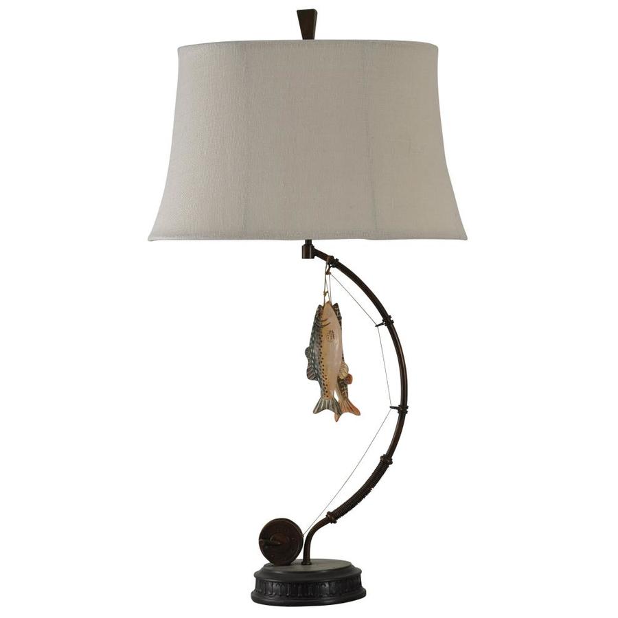 StyleCraft Home Collection 39-in Dark Brown Incandescent Table Lamp ...