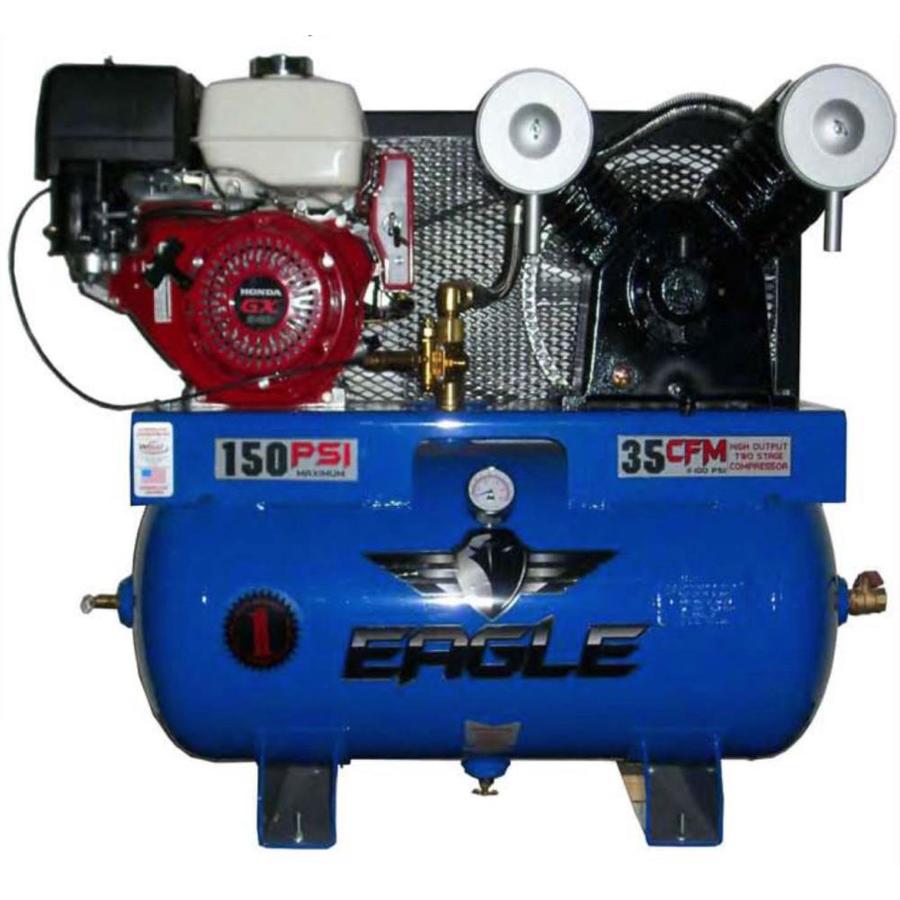 EAGLE 30-Gallon Single Stage Cordless Gas Horizontal Air Compressor in ...