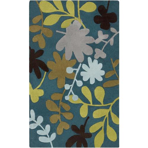Surya Cosmopolitan Teal Indoor Handcrafted Mid-Century Modern Area Rug ...