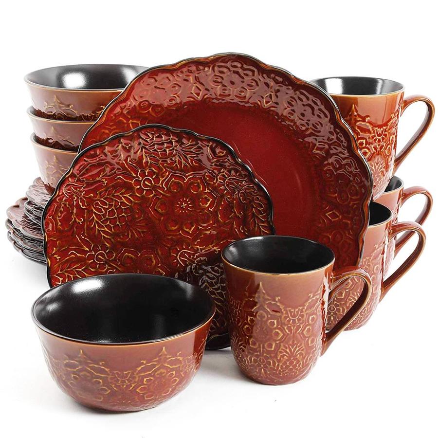 Gibson Elite Red Dinnerware in the Dinnerware department at Lowes.com