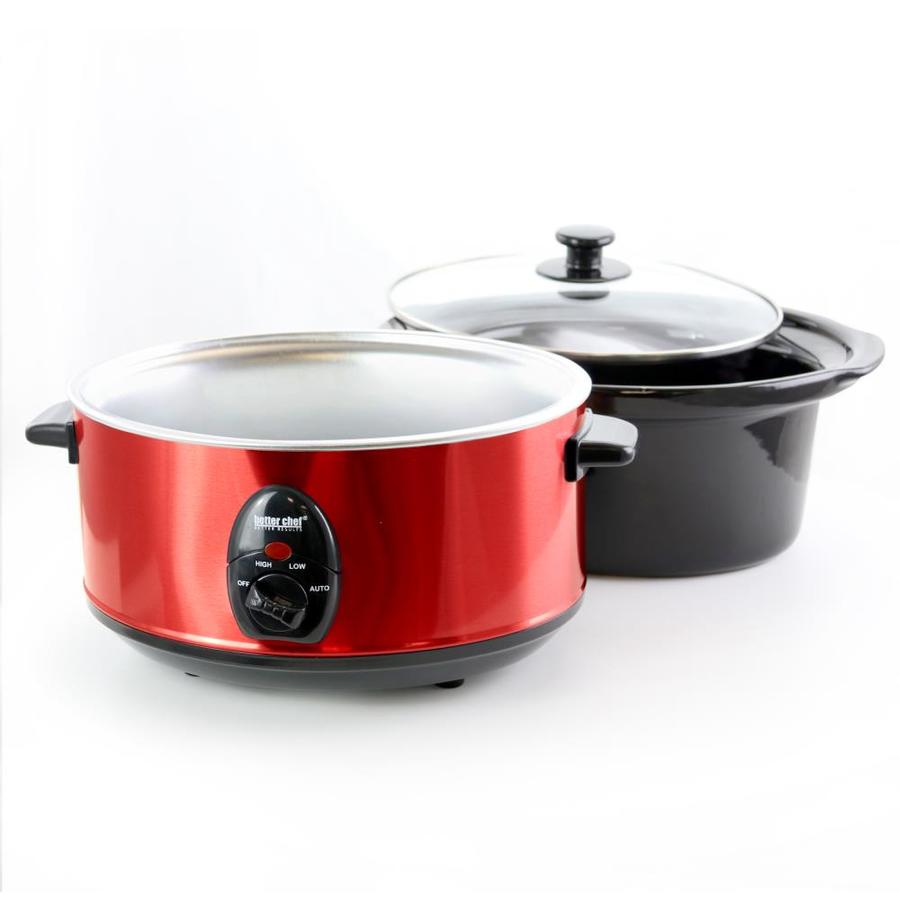 Better Chef Slow Cooker 3.69-Quart Red Oval Slow Cooker at Lowes.com