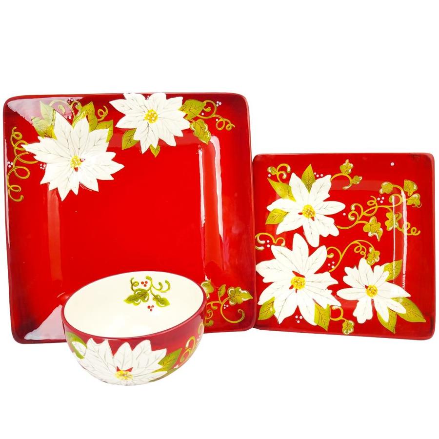 Laurie Gates 12-Piece Red Dinnerware in the Dinnerware department at ...