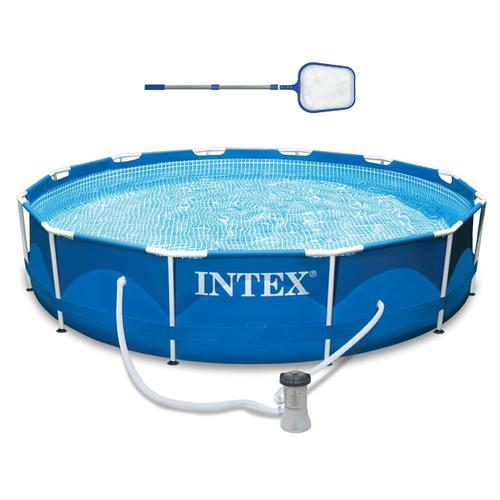 Intex 12-ft x 12-ft x 30-in Round Above-Ground Pool in the Above-Ground ...