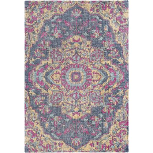 Surya Tessera 5 x 8 Bright Yellow Indoor Medallion Oriental Area Rug in ...
