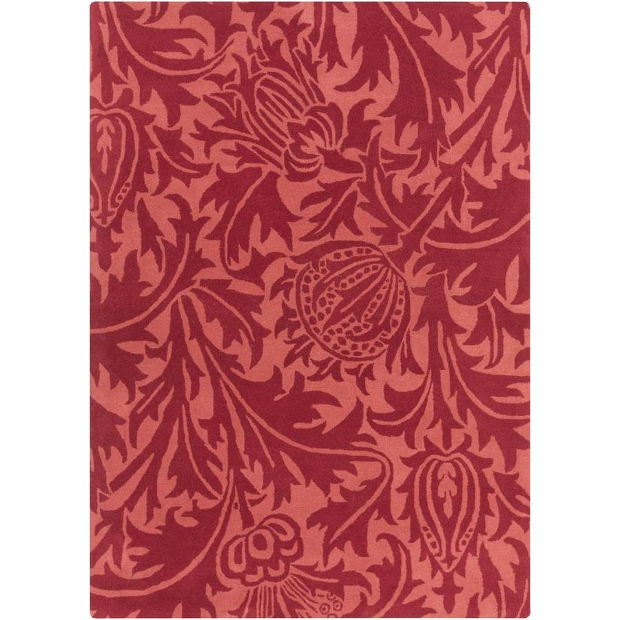 Surya William Morris Bright Red Indoor Handcrafted Oriental Area Rug ...