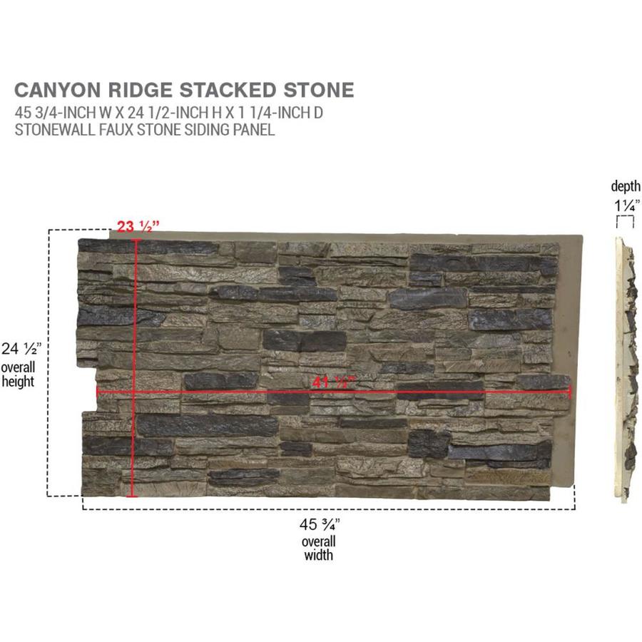 Ekena Millwork Canyon Ridge Stacked Stone 8-sq ft Sandstone Faux Stone ...