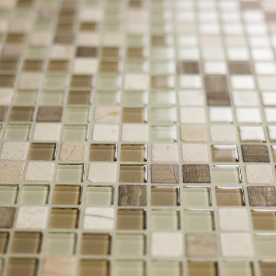 Abolos Crystal Stone 20-Pack Cornsilk Beige/Multi 12-in x 12-in Multi ...