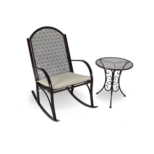 Tortuga Outdoor Garden Brushed Copper and Black Metal Rocking Chair(s ...