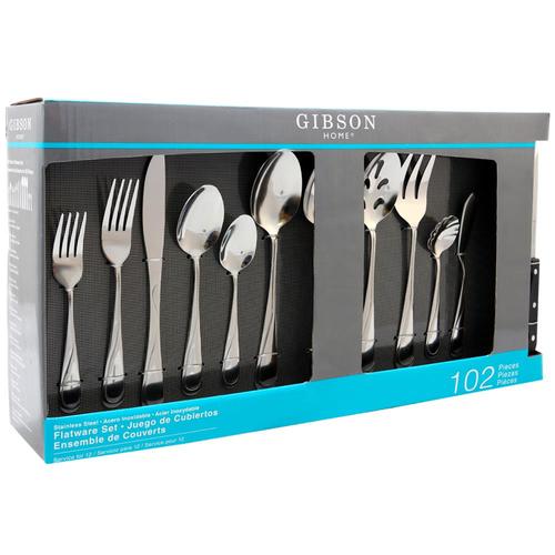 Gibson Home Brantley 102-Piece Polished Traditional Flatware at Lowes.com