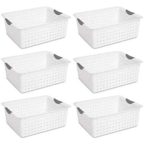 Sterilite Corporation 6 Pack 13 In W X 6 In H X 16 In D White Plastic