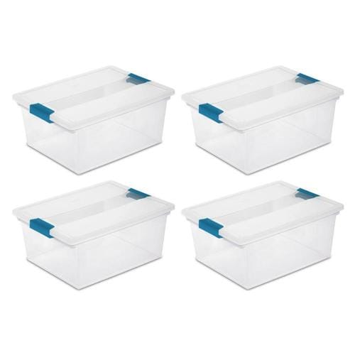 Sterilite Corporation 4-Pack Sterilite 2-Gallon (8-Quart) Clear Tote ...