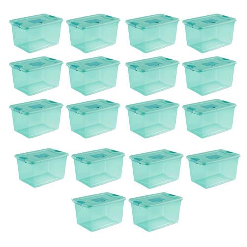 Sterilite Corporation 18-Pack Sterilite 16-Gallon (64-Quart) Aqua Tote ...