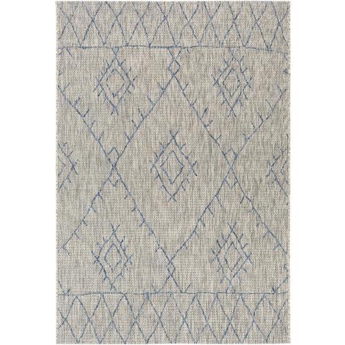 Surya Eagean 8 x 10 Blue Indoor/Outdoor Geometric Moroccan Area Rug in ...