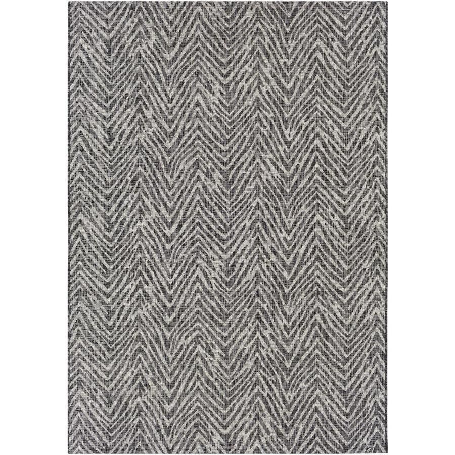 Surya Eagean 5 x 8 Black Indoor/Outdoor Chevron Area Rug in the Rugs ...
