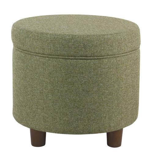 Benzara Modern Green Round Storage Ottoman in the Indoor Ottomans ...
