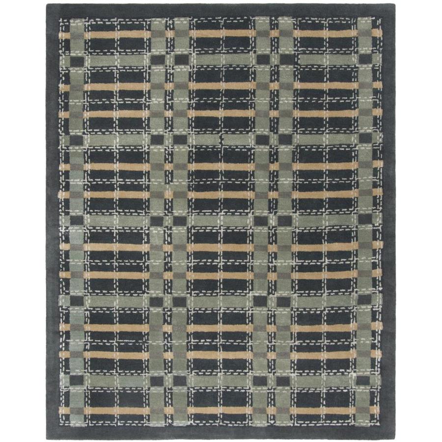 Martha Stewart Colorweave Plaid 9 x 12 Wrought Iron Navy Indoor ...