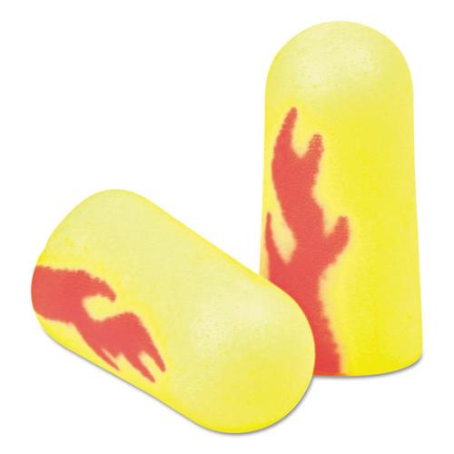 3M EARsoft Blasts Earplugs, Uncorded, Foam, Yellow Neon/Red Flame, 200 ...