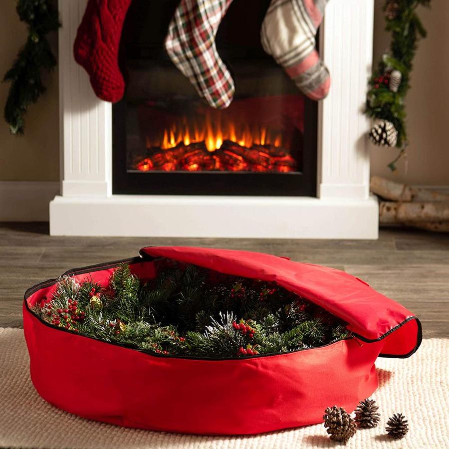 OSTO 36-in x 8-in Polyester Wreath Storage Container in the Wreath ...