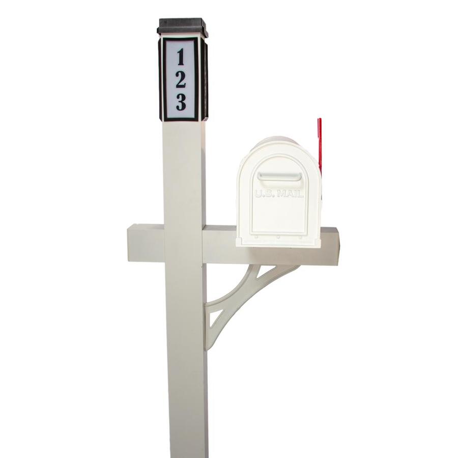BrightLight Mailbox Large Metal White Post Mount Mailbox with Post in ...