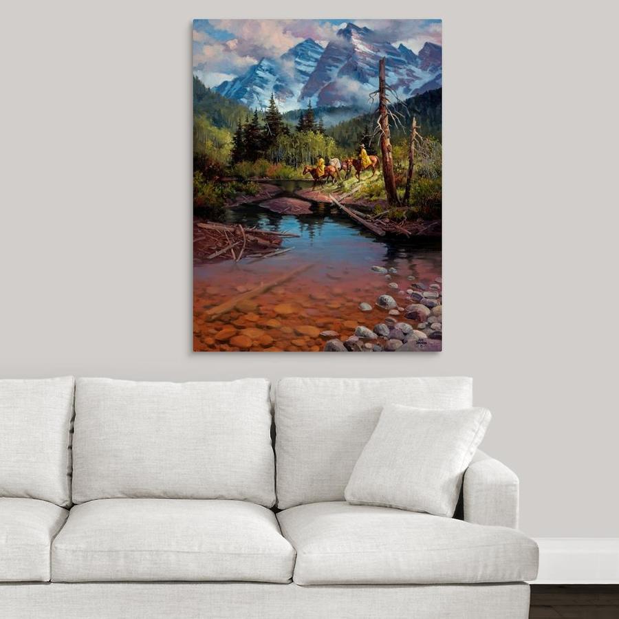 GreatBigCanvas GreatBigCanvas Frameless 40-in H x 30-in W Abstract ...