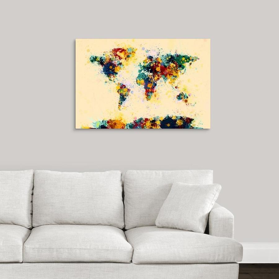 GreatBigCanvas GreatBigCanvas Frameless 24-in H x 36-in W Abstract ...