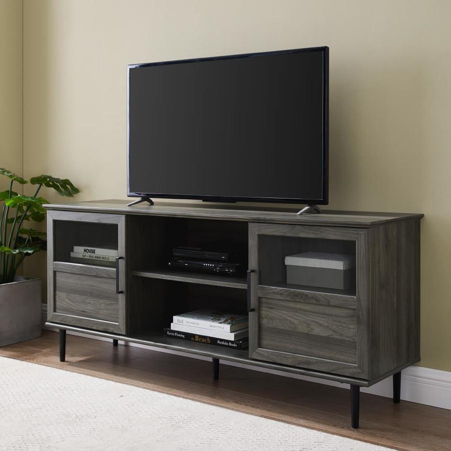 Walker Edison Slate Gray TV Stand in the TV Stands department at Lowes.com