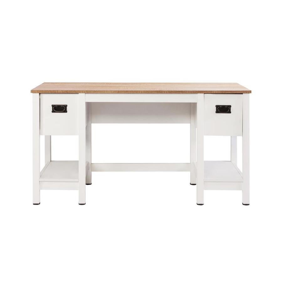 OneSpace Magnolia 53.94-in White Traditional Writing Desk in the Desks ...