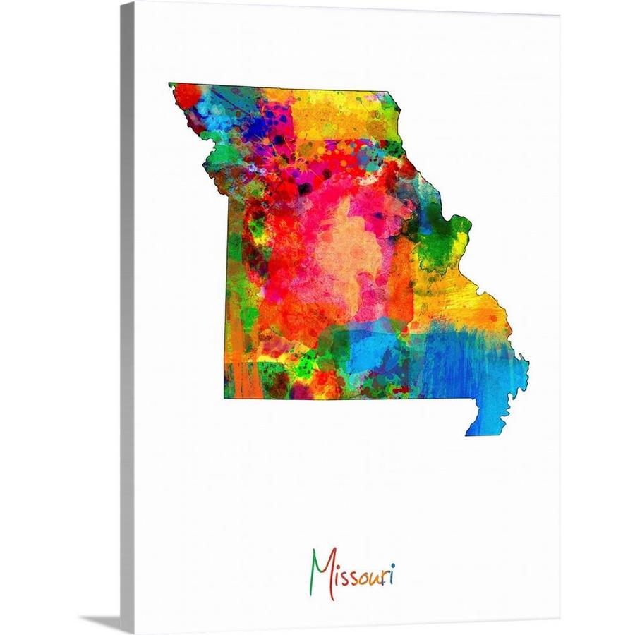 GreatBigCanvas Missouri Map by Michael Tompse in the Wall Art ...