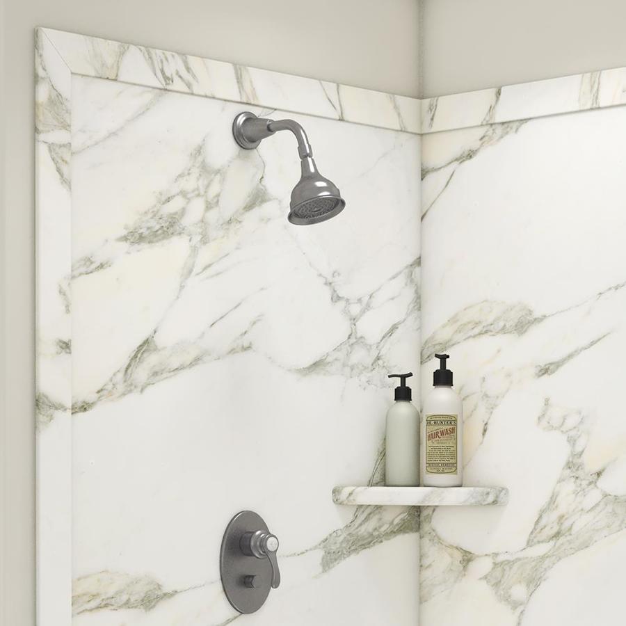 FlexStone Splendor Calcutta Gold Panel Kit Shower Wall Surround (40-in ...