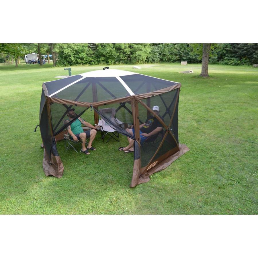 Clam Outdoors 11.7-ft L Square Brown Pop-Up Canopy in the Canopies ...