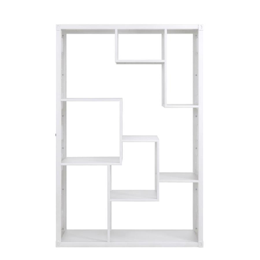 ACME FURNITURE Cargo White Metal 9-Shelf Bookcase in the Bookcases ...