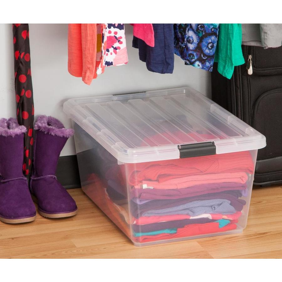 IRIS 11-Gallon (44-Quart) Clear Tote with Latching Lid in the Plastic ...