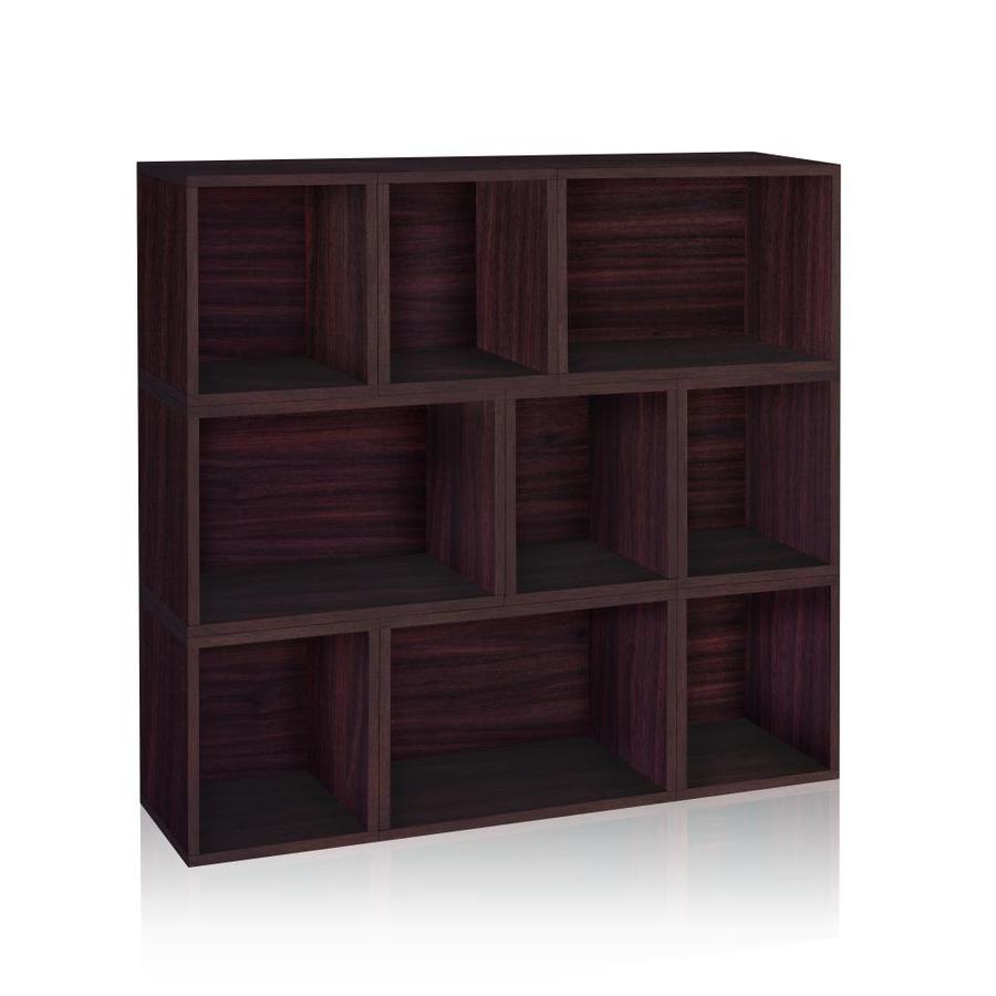 Way Basics 9 Compartment Espresso Stackable Recycled Paperboard Cube ...