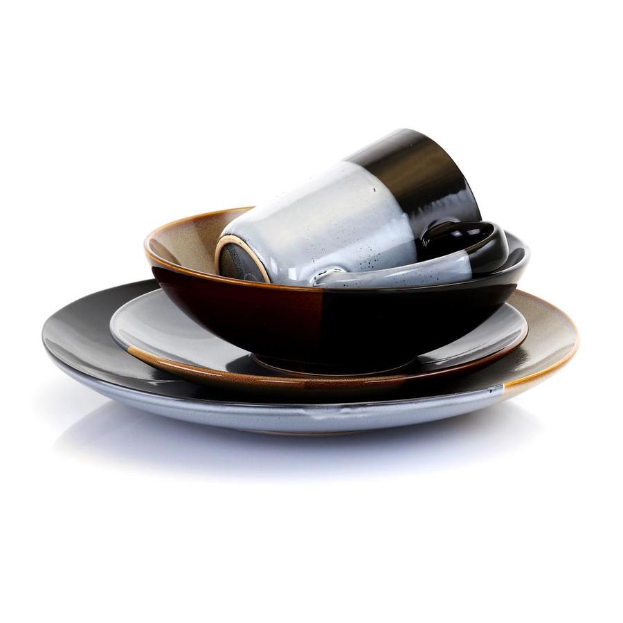 Gibson Gibson Elite Convergence 16 Piece Round Stoneware Dinnerware Set ...