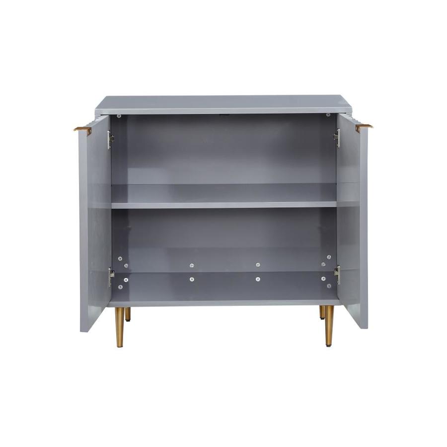 Clihome 30-in W Wood Fully-Assembly Bar Cabinet with 4 Gold Accent Legs ...