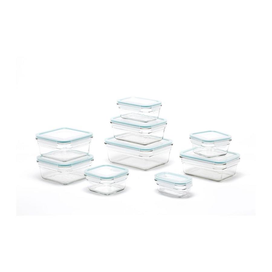 Glasslock 9 Piece Multisize Tempered Glass Food Storage Container in ...