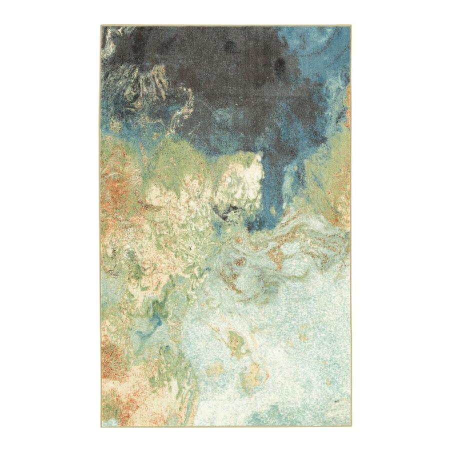 Mohawk Home Aurora 8 x 10 Blue Indoor Abstract Mid-Century Modern Area ...
