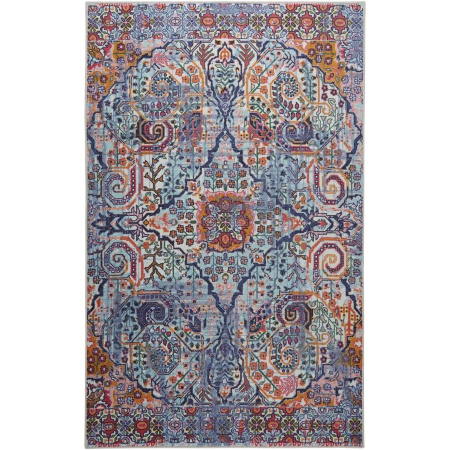 Mohawk Home Prismatic 10 x 14 Blue Indoor Medallion Bohemian/Eclectic ...