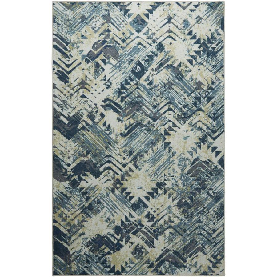 Mohawk Home Prismatic 8 x 10 Blue Indoor Abstract Industrial Area Rug ...